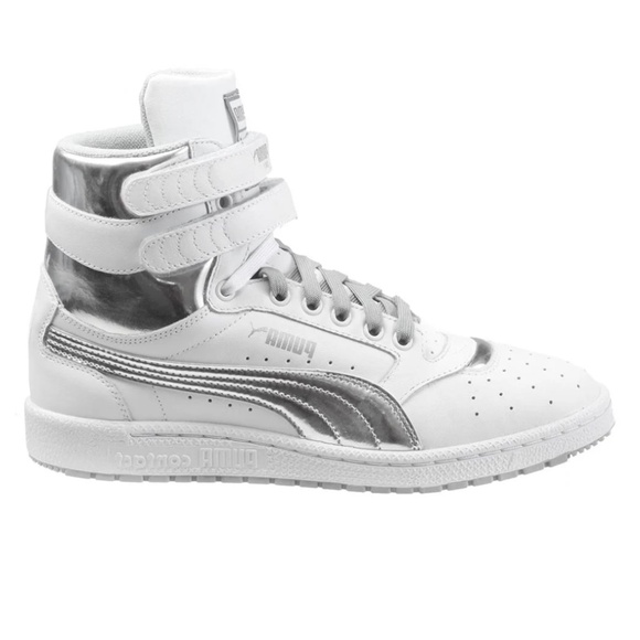 Puma | Shoes | Mens Puma Sky 2 Contact 8s High Tops White Silver Size 0 ...